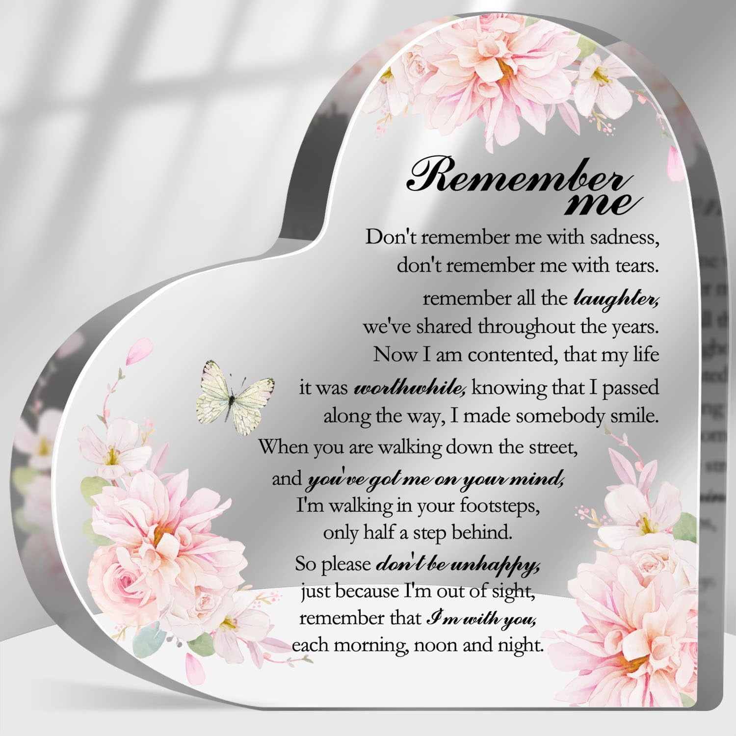 Acrylic Sculpture, Remember Me Sign, Loss of Loved One Memorial Gift ...