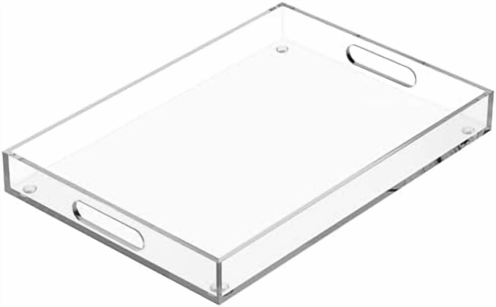 Acrylic Serving Tray with Handles, Extra Large Rectangular Tray for ...