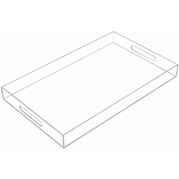 Acrylic Serving Tray with Handles 12x20 Inch - Decorative Butler Tray ...