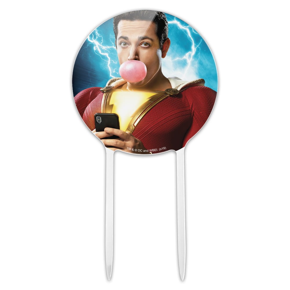 Acrylic Shazam! Movie Bubblegum Poster Cake Topper Party Decoration for ...