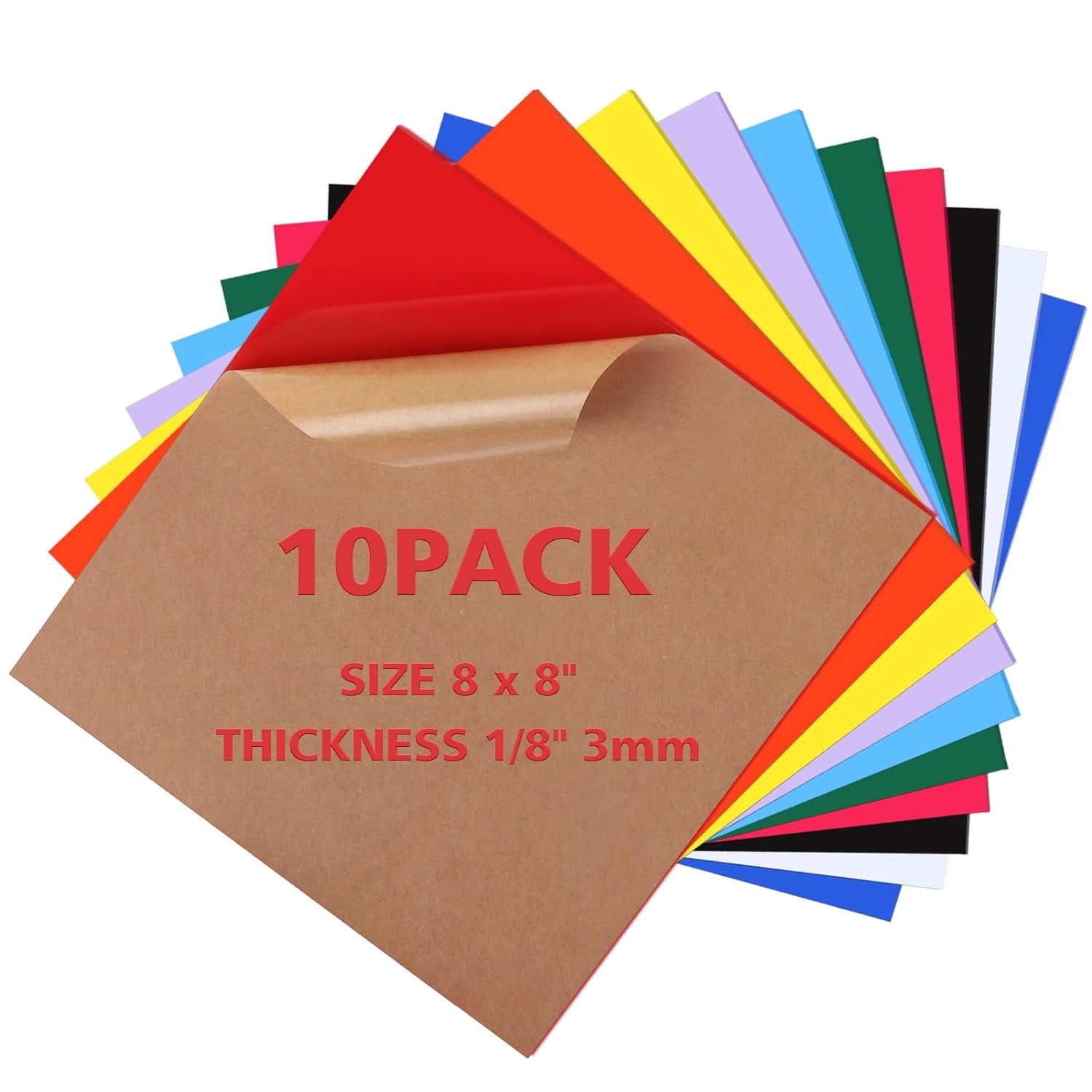 Acrylic Sheets 1/8 Thick, 10Pcs 8 x 8 in Acrylic Sheets 3 mm for Laser ...