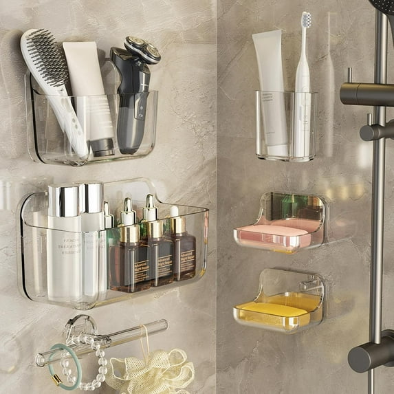 Acrylic Shower Caddy,6 Pack Acrylic Rustproof Shower Organizer with ...