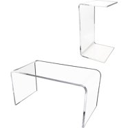 BENTISM 38in Clear Acrylic Console Table, Transparent U-Shape Side ...