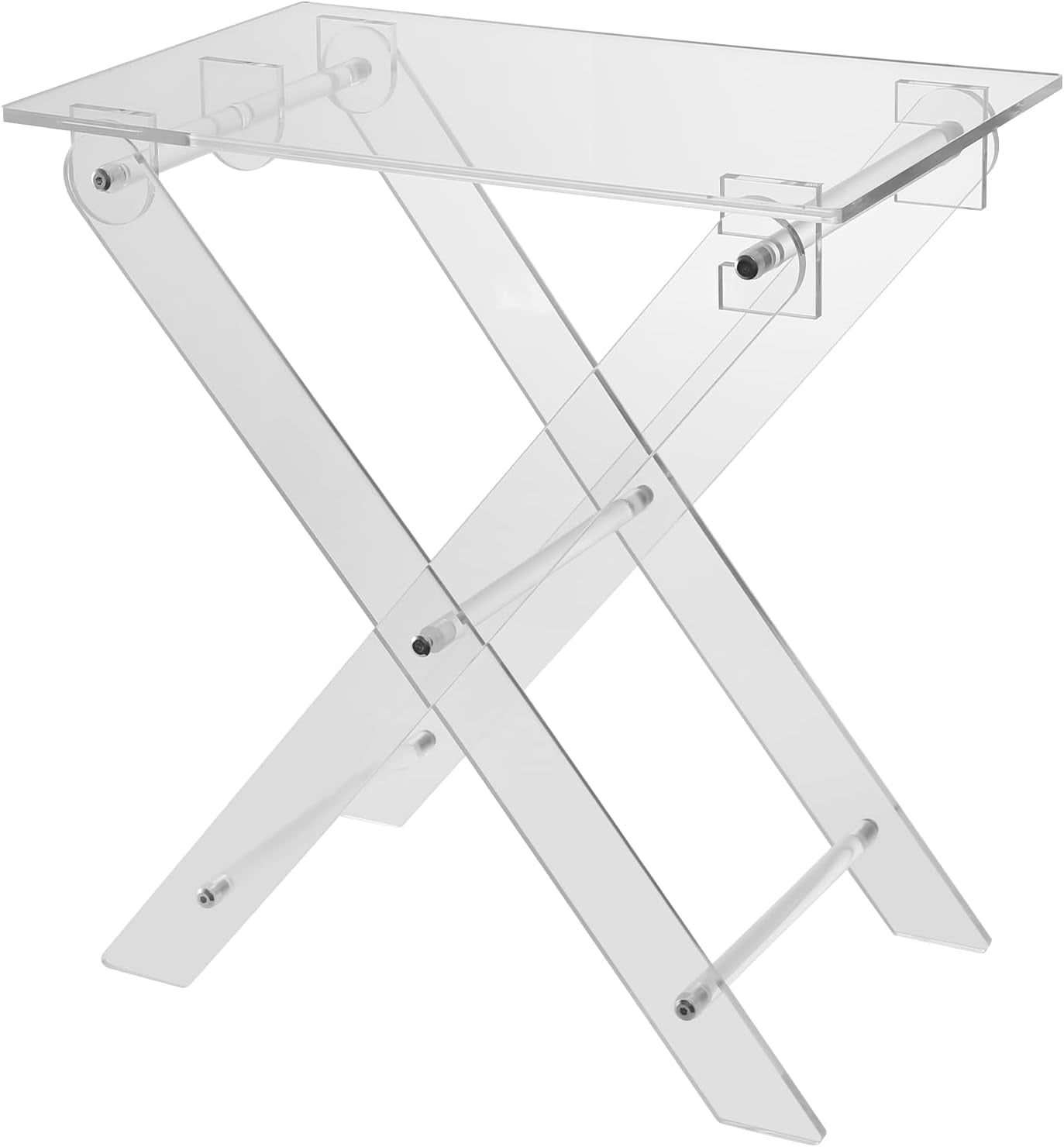 Acrylic Side Table, Folding Tv Tray Table Freestanding Foldable Tv Tray ...
