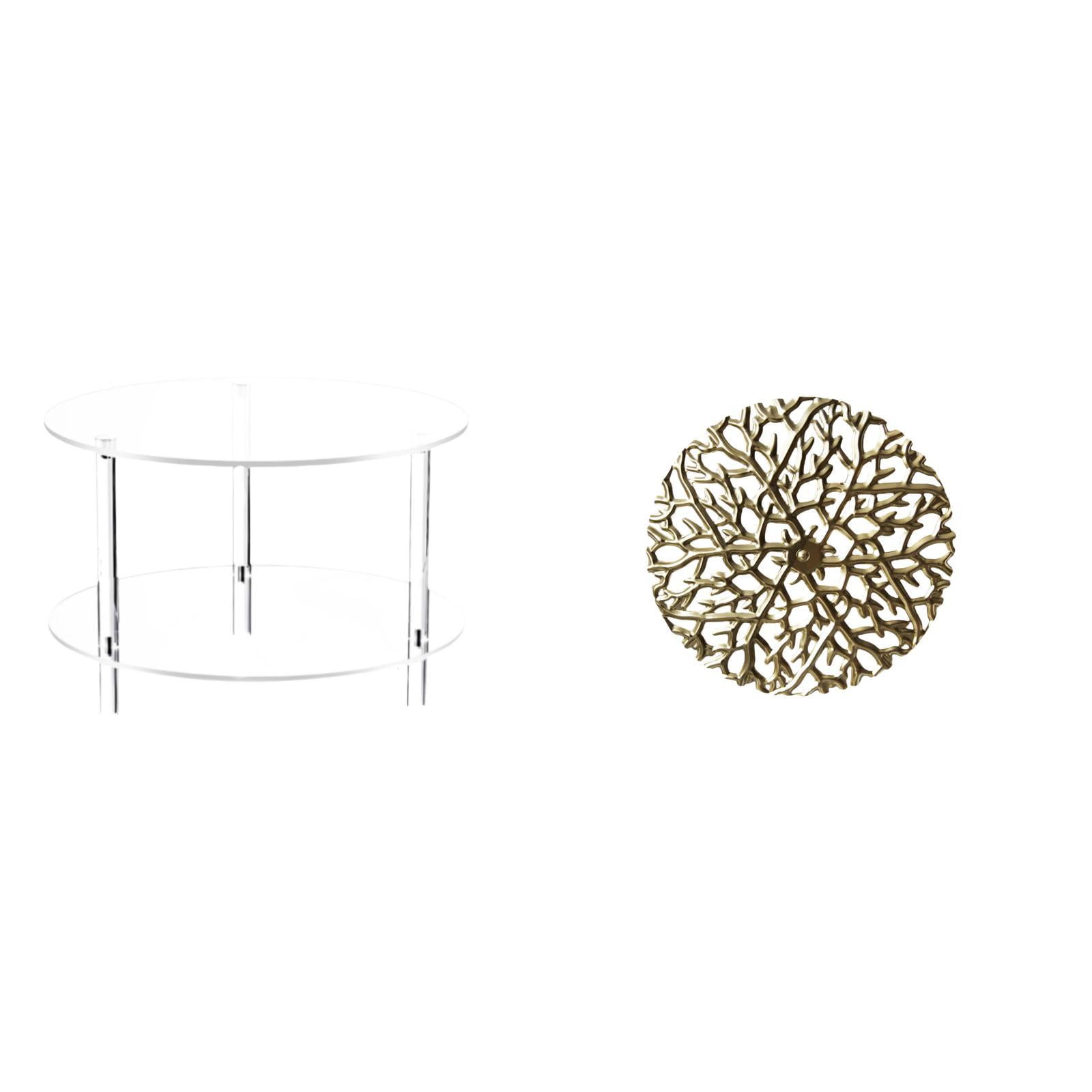 Acrylic Side Table Metal End Table Wall Sculpture Iron Material for ...