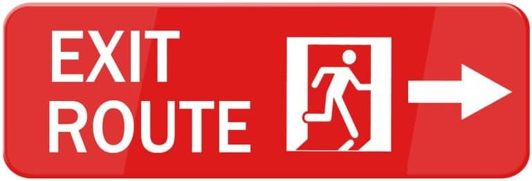 Acrylic Sign 3x10 Inch Acrylic Exit Route Sign Thick Modern Design Door ...