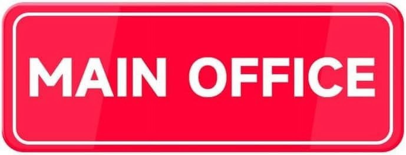 Acrylic Sign 3x10 Inch Acrylic Main Office Wall Or Door Sign Red ...