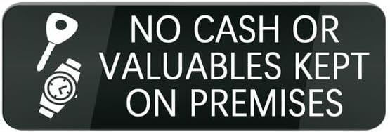 Acrylic Sign 3x10 Inch Acrylic Signs No Cash Or Valuables K Pt On ...