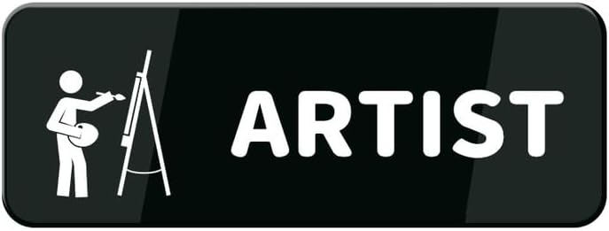 Acrylic Sign 3x10 Inch Artist Sign Black White Acrylic Self Stick Door ...
