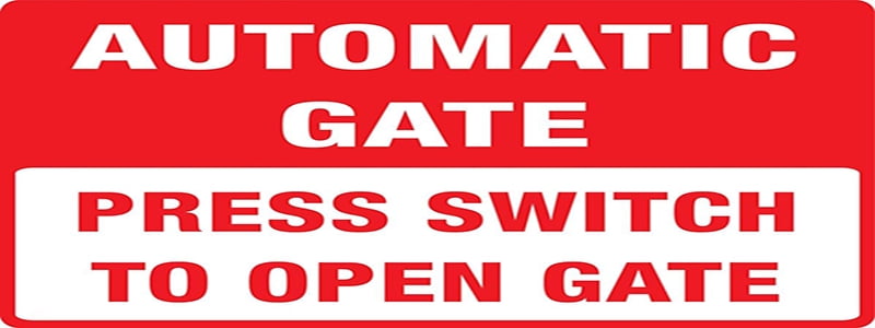 Acrylic Sign 3x10 Inch Automatic Gate Press Switch To Open Gate Sign ...