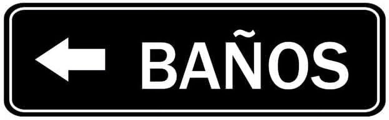 Acrylic Sign 3x10 Inch Banos Left Arrow Directional Acrylic Signs For ...