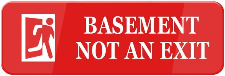 Acrylic Sign 3x10 Inch Basement Not An Exit Sign For House With Strong ...