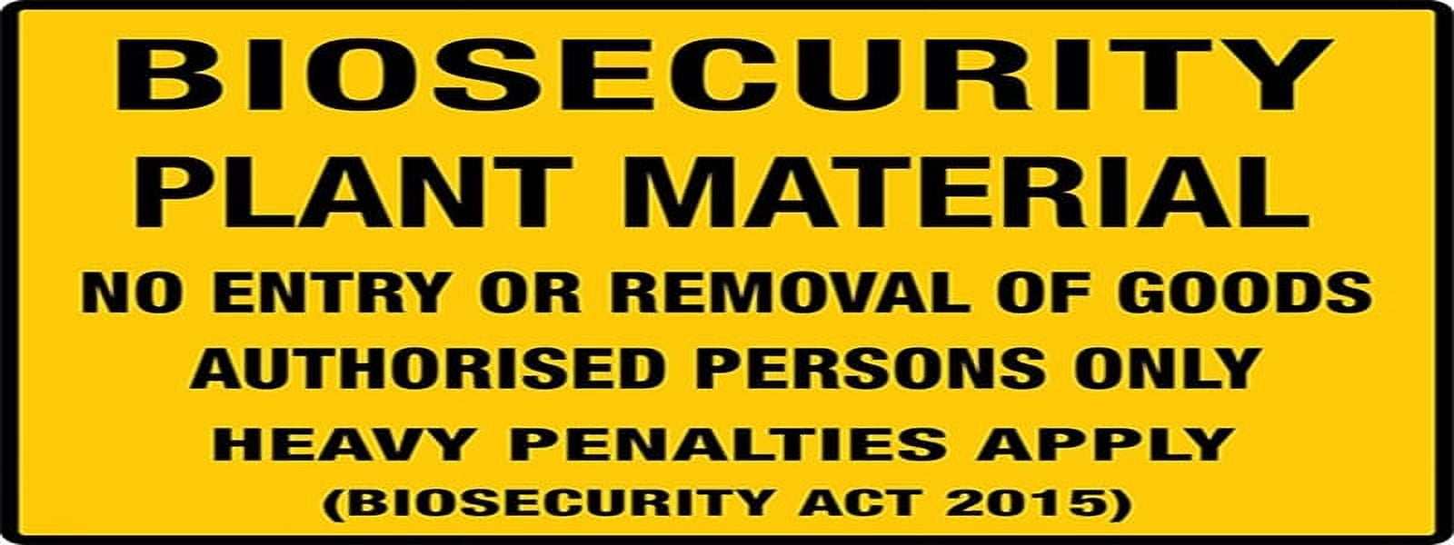 Acrylic Sign 3x10 Inch Biosecurity Plant Material Sign For Door Or Wall ...