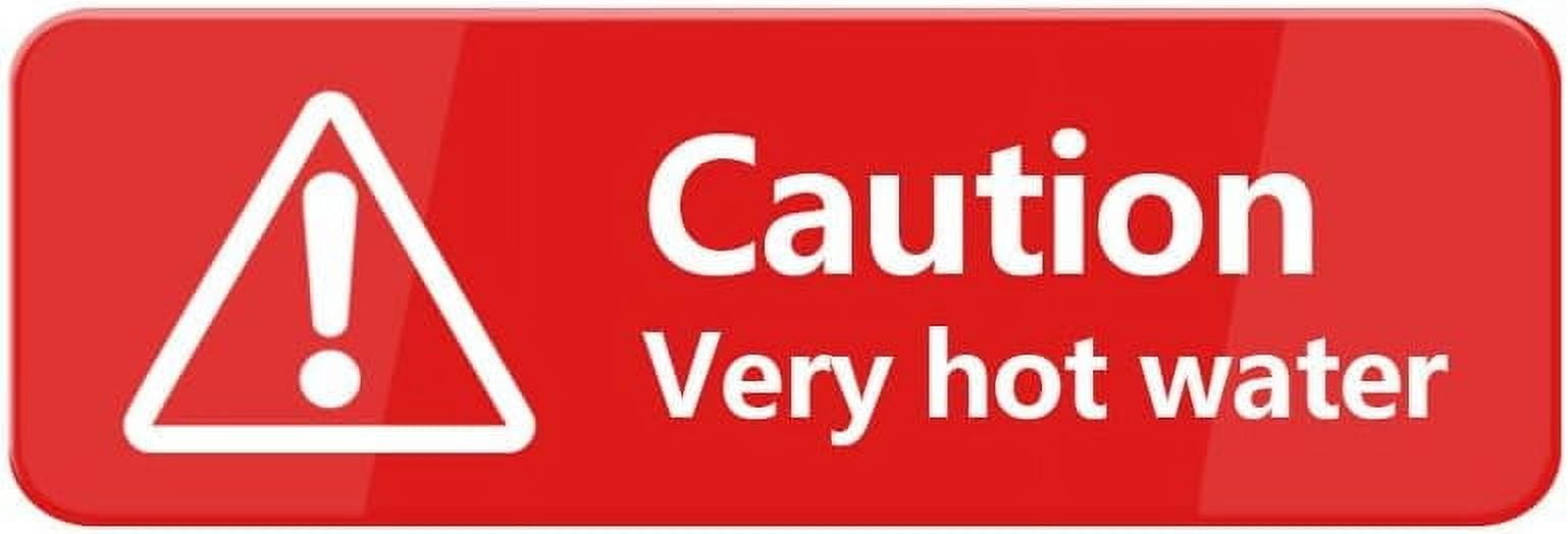 Acrylic Sign 3x10 Inch Caution Very Hot Water Sign Signage Whitered ...