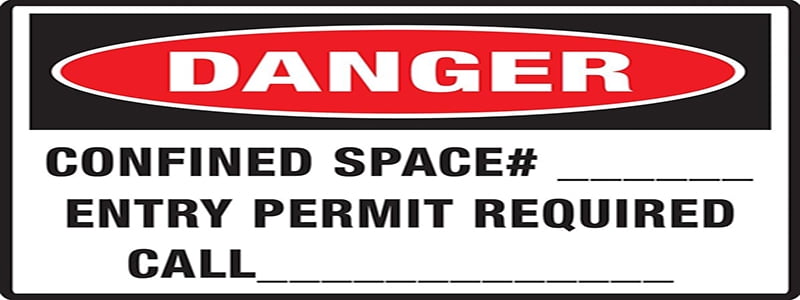 Acrylic Sign 3x10 Inch Confined Space Entry Permit Required Sign For ...