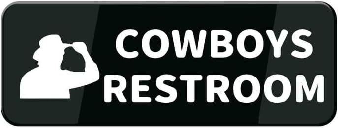 Acrylic Sign 3x10 Inch Cowboys Restroom Sign Black White Acrylic Self ...