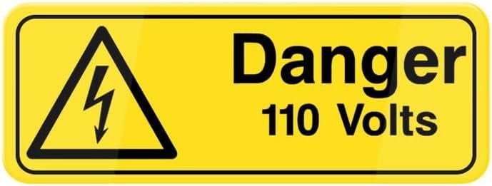 Acrylic Sign 3x10 Inch Danger 110 Volts Wall Or Door Sign Yellow ...