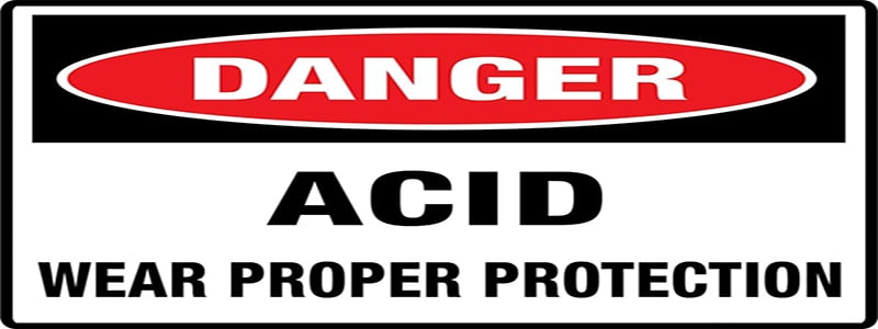Acrylic Sign 3x10 Inch Danger Acid Area Proper Protection Fade ...