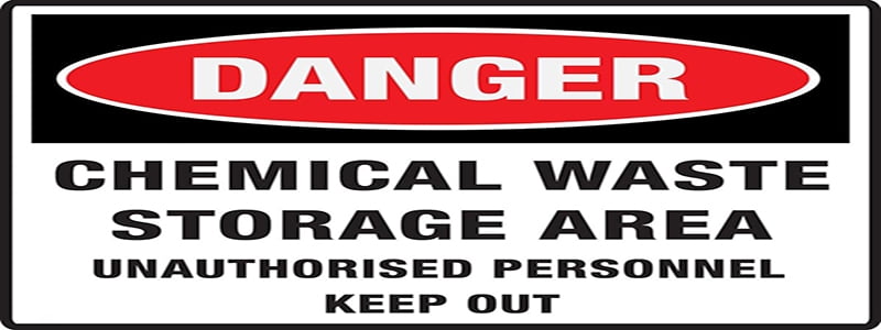 Acrylic Sign 3x10 Inch Danger Chemical Waste Storage Area Small ...
