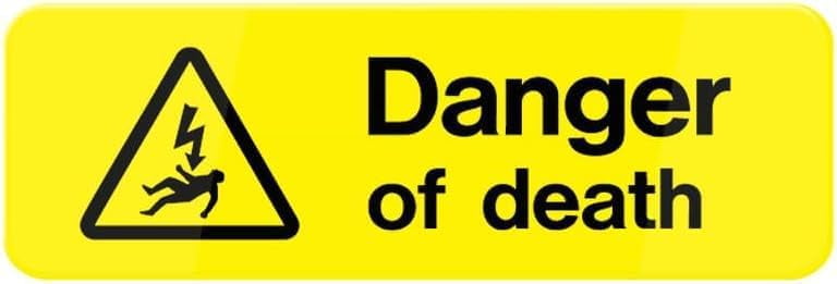 Acrylic Sign 3x10 Inch Danger Of Death Sign Acrylic Plastic Sign With ...