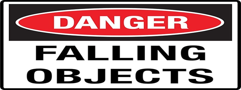 Acrylic Sign 3x10 Inch Danger Falling Objects Fade Resisting Signs For ...