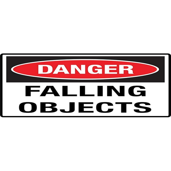 Acrylic Sign 3x10 Inch Danger Falling Objects Fade Resisting Signs For ...