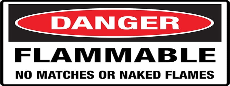 Acrylic Sign 3x10 Inch Danger Flammable No Matches Or Naked Flames ...