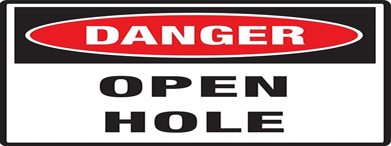 Acrylic Sign 3x10 Inch Danger Open Hole Small Rectangular Sign For ...
