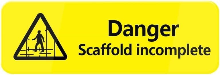 Acrylic Sign 3x10 Inch Danger Scaffold Incomplete Sign Acrylic Sign ...