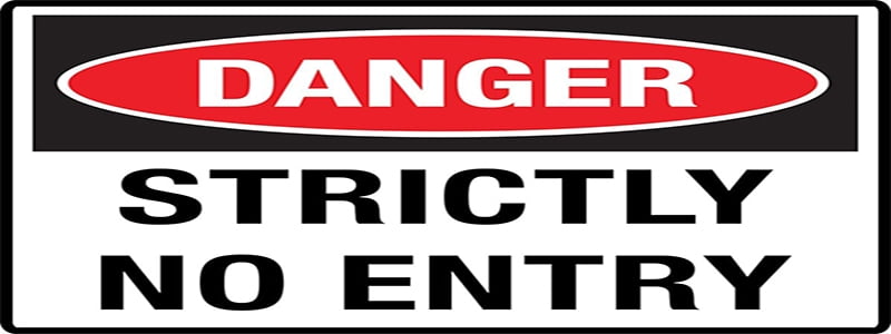 Acrylic Sign 3x10 Inch Danger Strictly No Entry Sign Small Rectangular ...