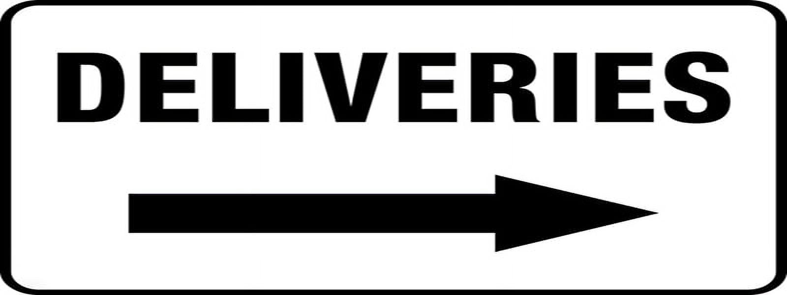 Acrylic Sign 3x10 Inch Deliveries Right Arrow Small Rectangular Sign ...