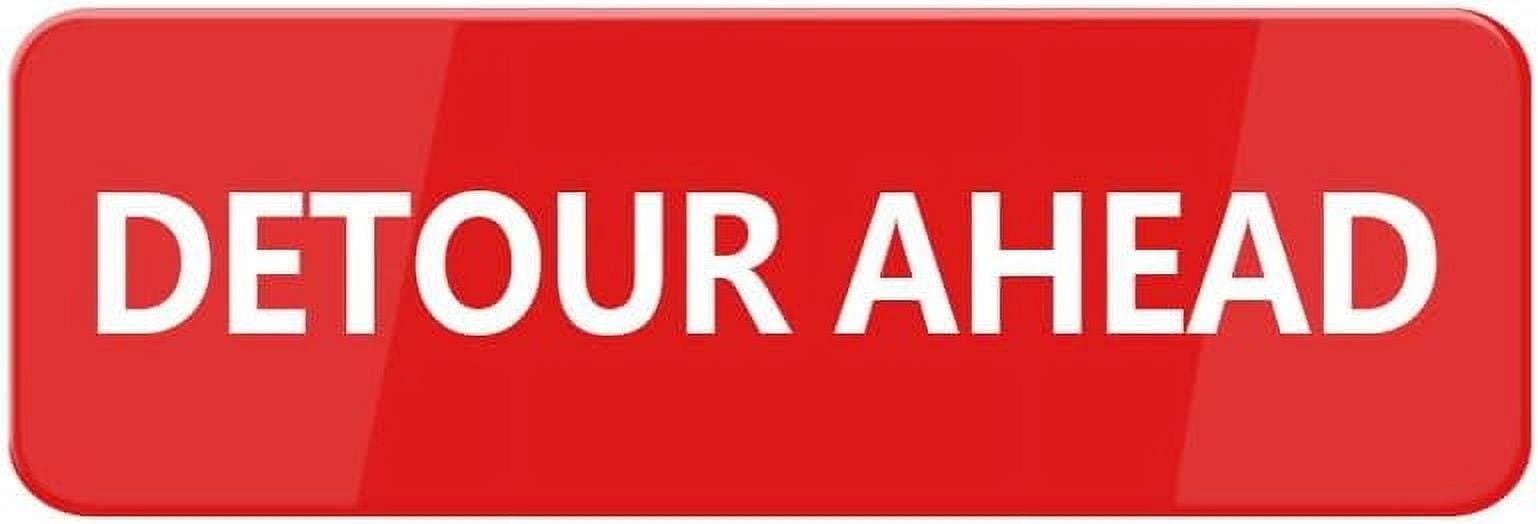 Acrylic Sign 3x10 Inch Detour Ahead Sign Stickers Acrylic Plaque With ...