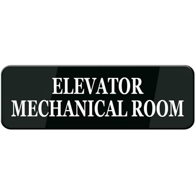 Acrylic Sign 3x10 Inch Elevator Mechanical Room Sign Signage White ...