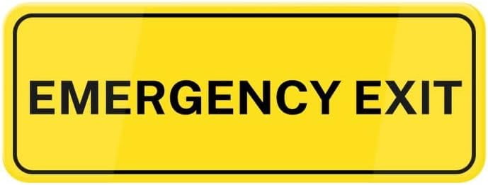 Acrylic Sign 3x10 Inch Emergency Exit Wall Or Door Sign Yellow Acrylic ...