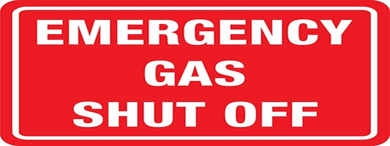 Acrylic Sign 3x10 Inch Emergency Gas Shut Off Stylish & Prominent ...