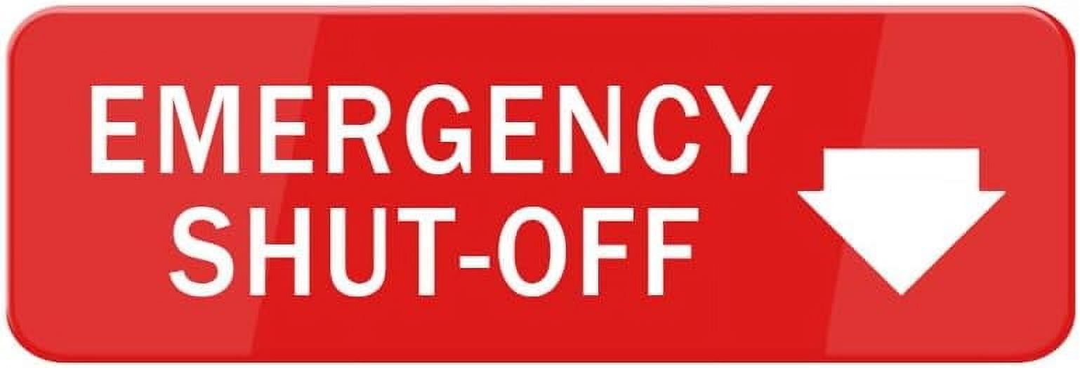 Acrylic Sign 3x10 Inch Emergency Shut Off Sign For House For Home ...