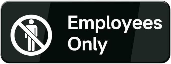 Acrylic Sign 3x10 Inch Employees Only Sign Black White Acrylic Self ...