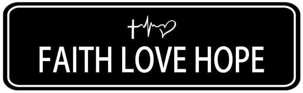 Acrylic Sign 3x10 Inch Faith Love Hope Acrylic Sign For Office Door ...