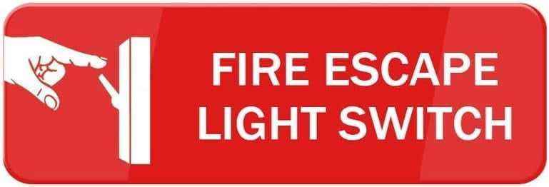 Acrylic Sign 3x10 Inch Fire Escape Light Switch Sign Signage Whitered ...
