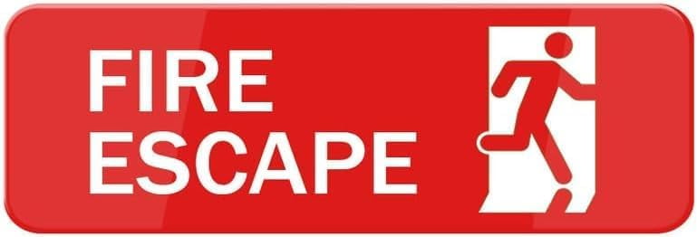 Acrylic Sign 3x10 Inch Fire Escape Sign For Door Acrylic Plastic Red ...