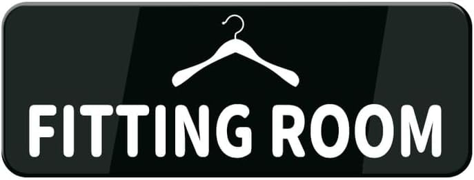 Acrylic Sign 3x10 Inch Fitting Room Sign Black White Acrylic Self Stick ...