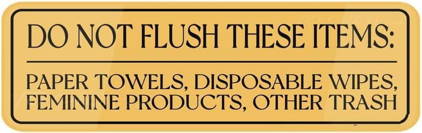 Acrylic Sign 3x10 Inch Do Not Flush These Items Paper Towels Thick ...