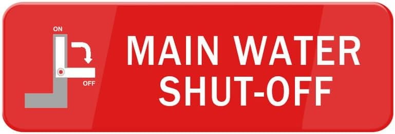 Acrylic Sign 3x10 Inch Main Water Shut Off Sign Acrylic Sign Safety ...