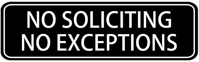Acrylic Sign 3x10 Inch No Soliciting No Exceptions Sign For Door Wall ...