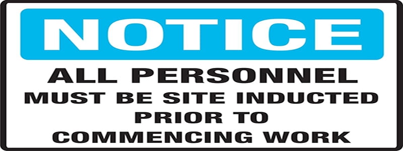 Acrylic Sign 3x10 Inch All Personnel Must Be Site Inducted Prior To ...