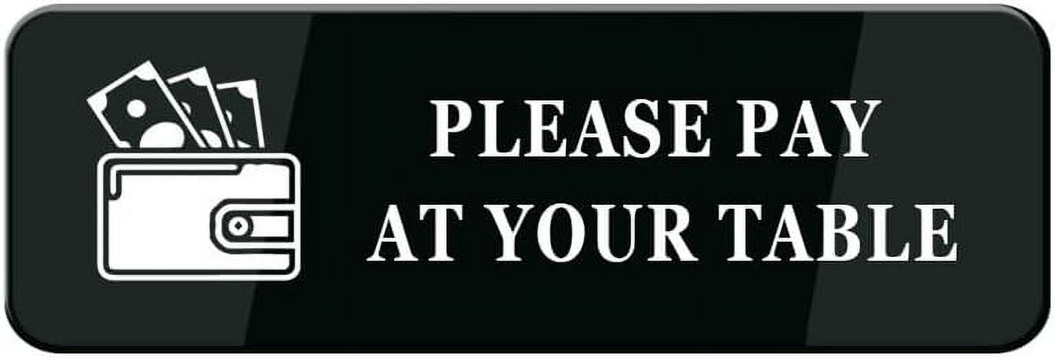 Acrylic Sign 3x10 Inch Please Pay At Your Table Sign Acrylic Plastic ...