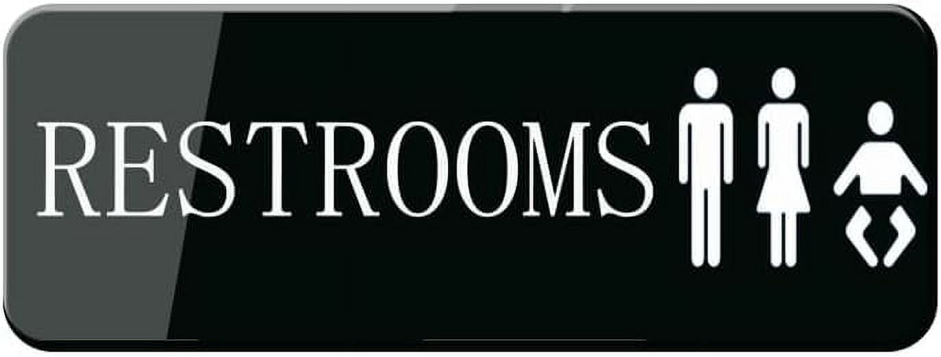 Acrylic Sign 3x10 Inch Restroom Sign For Office Door Wall Bathroom ...