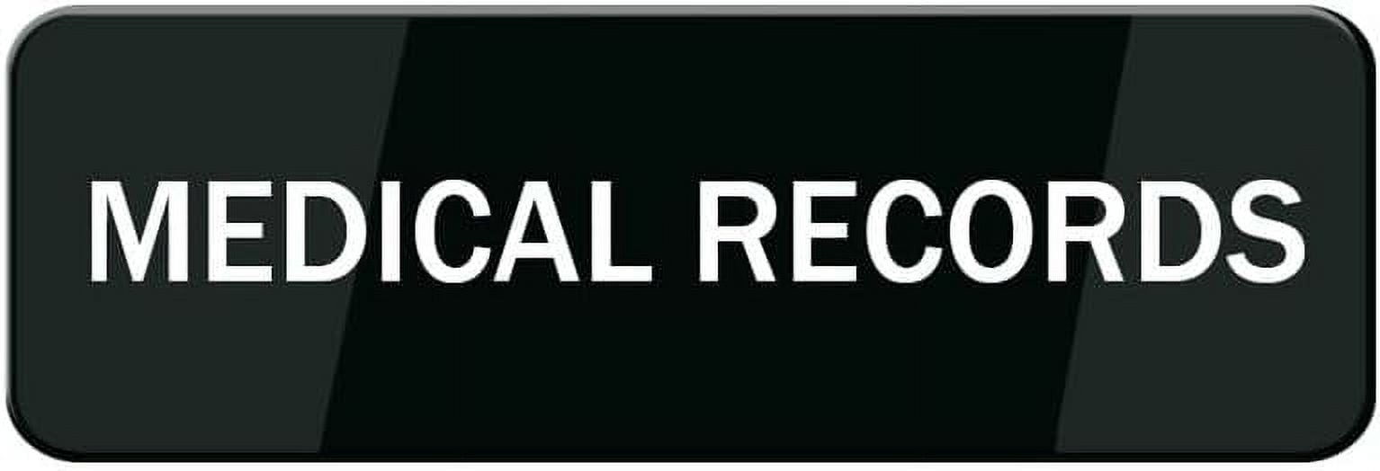 Acrylic Sign 3x10 Inch Self Adhesive Acrylic Medical Records Sign For ...