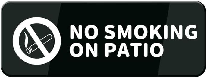 Acrylic Sign 3x10 Inch No Smoking On Patio Wall Or Door Sign Black ...
