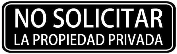 Acrylic Sign 3x10 Inch No Solicitar La Propiedad Privada Sign Acrylic ...